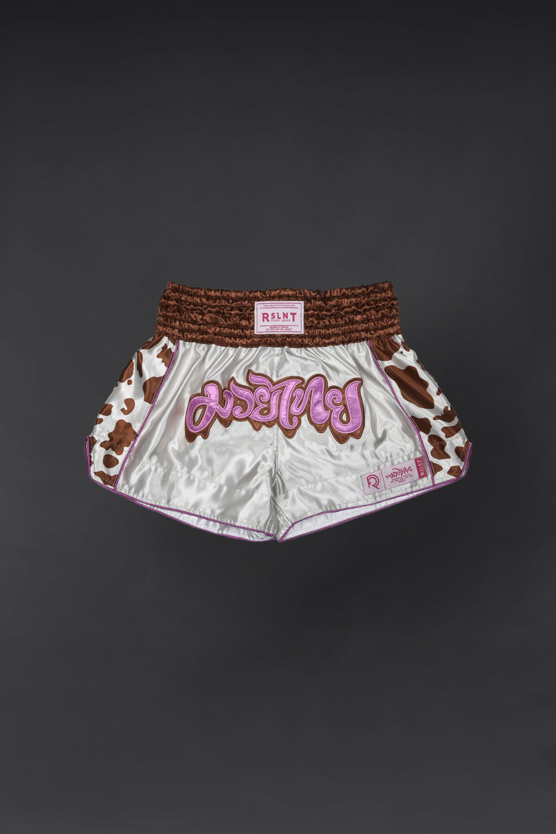 "Strawberry Milk" Muay Thai Shorts – RSLNT Fight Wear